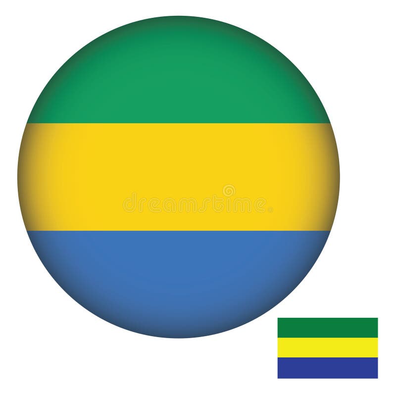 Gabon Flag Round Shape stock vector. Illustration of official - 351489244