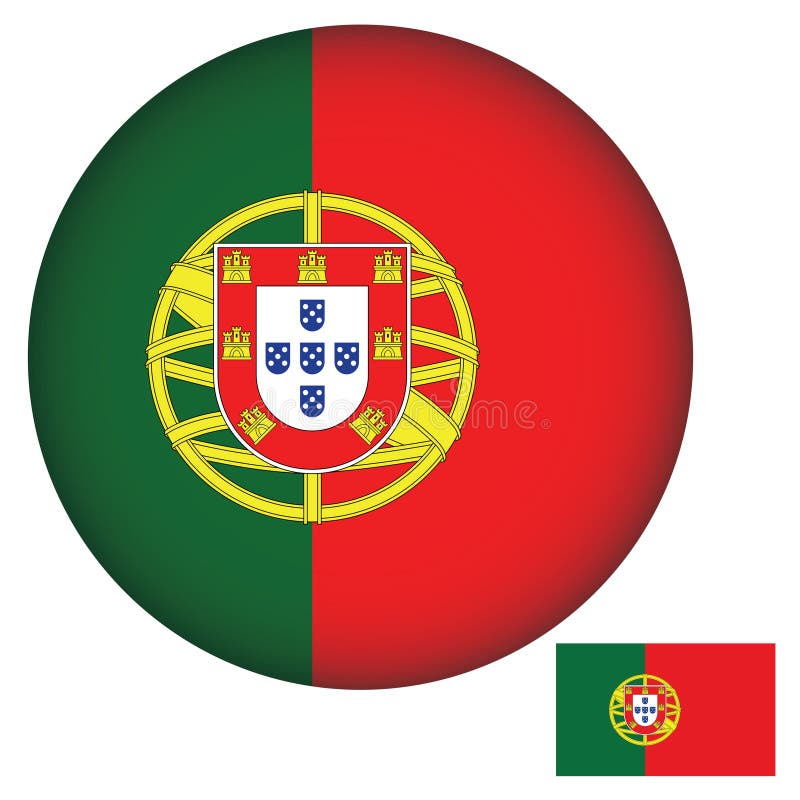 Portugal Flag Round Shape stock vector. Illustration of southern ...