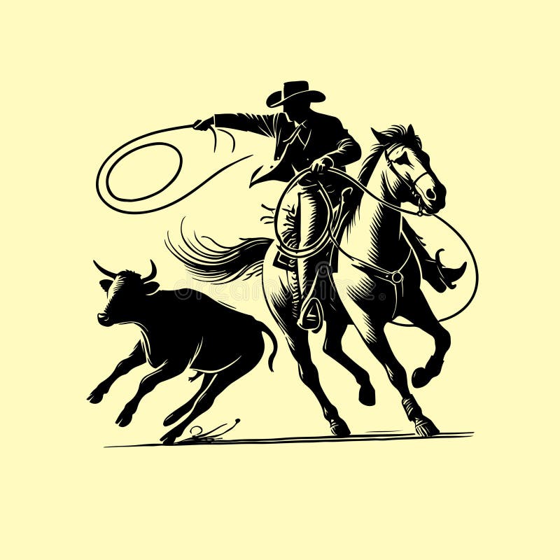 Calf Roping at a Rodeo, All the Action Created by Generative Ai Stock ...