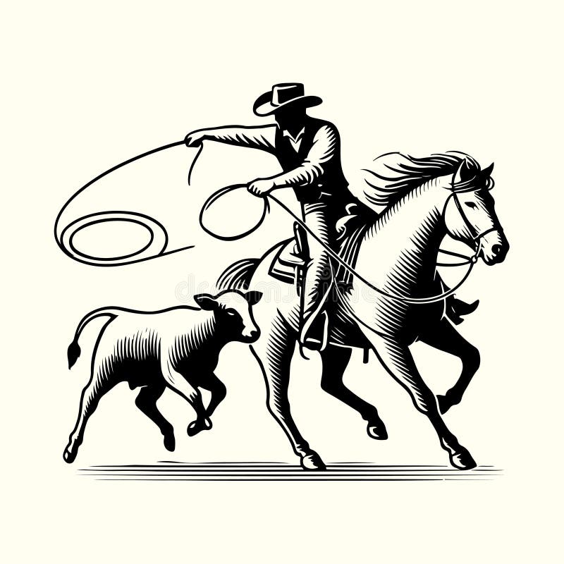 Roping Horse Silhouette