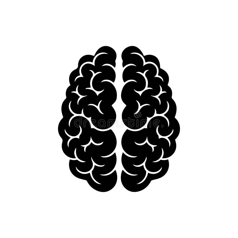 Brain Silhouette Vector Art Illustration White Bg Stock Illustration ...