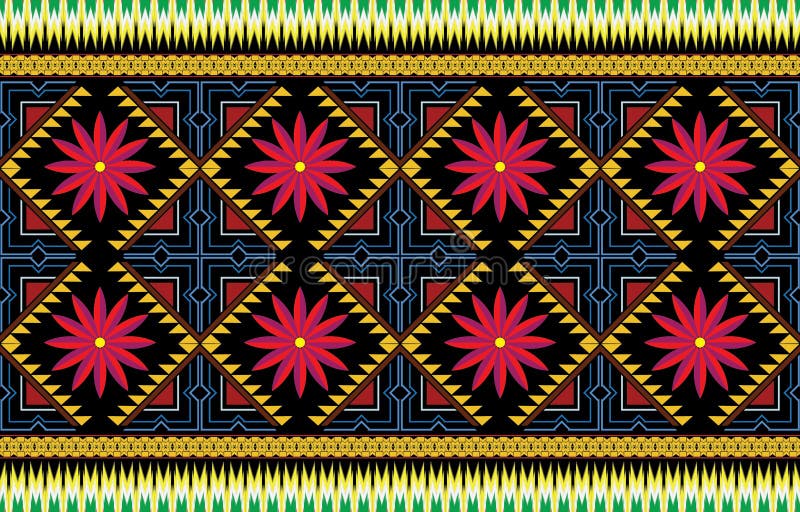 Aztec Ethnic Background Design Vector with a Seamless Pattern. Stock ...