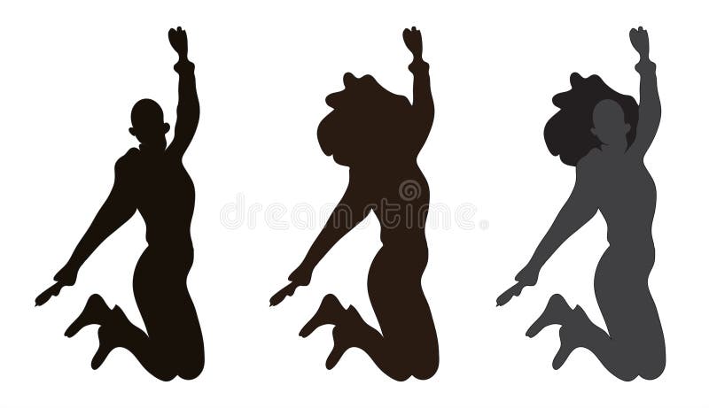 Happy Woman Silhouette Drawing Stock Vector - Illustration of teenager ...