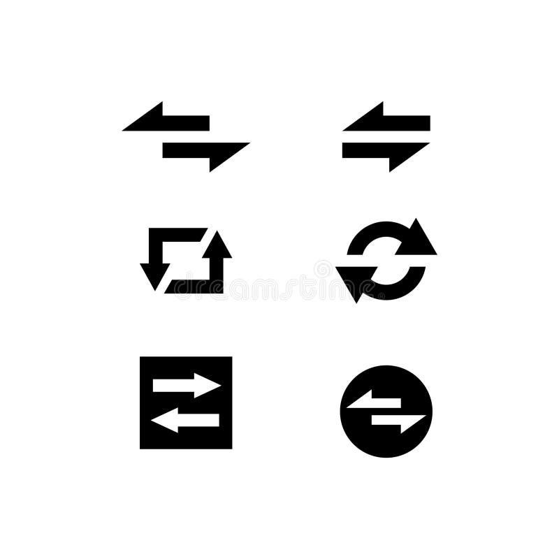 Swape Arrow Icon Set for App and Web Navigation Stock Vector ...