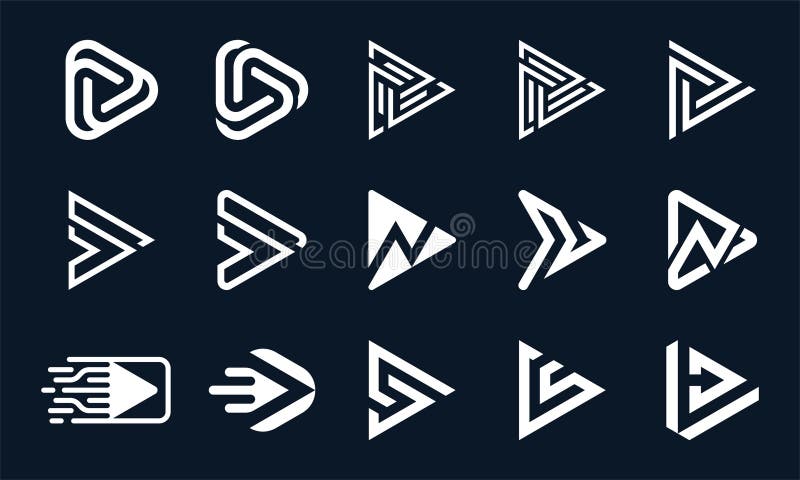 Collection of Video Media Player Button Logo Design Vector Template ...