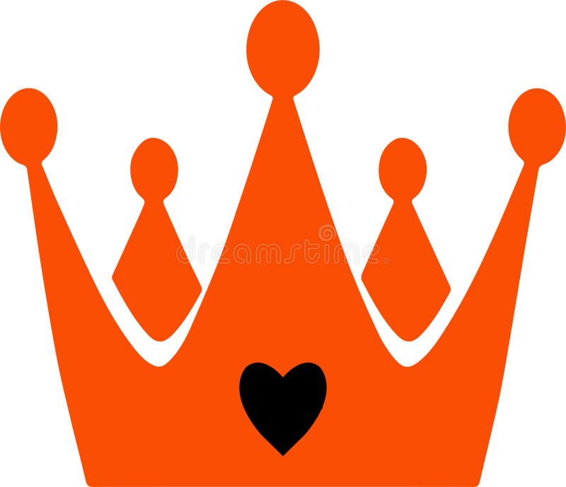 King Sign with Heart Icon Symbol Vector Illustration on White ...