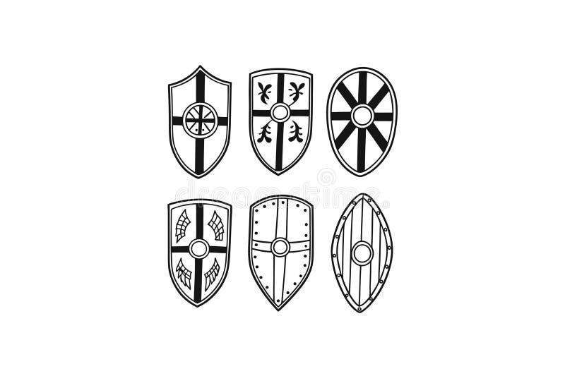Shield Silhouette Vector Art Illustration Stock Vector - Illustration ...