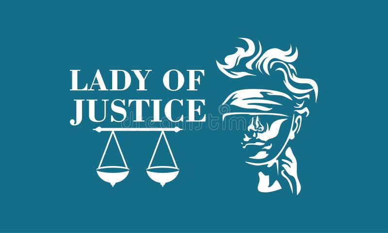 Blind Lady Justice and Scales Logo Stock Illustration - Illustration of ...