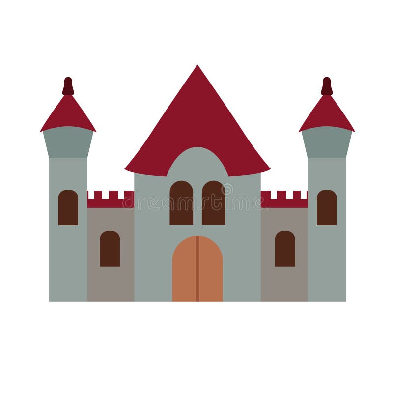 Medieval Castle Vector, Flat Design Illustration, Fort Clip Art, Stone ...