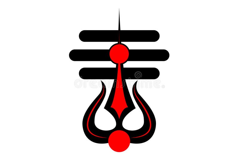 Lord Shiva S Red Tilak with White Stripes and Trisula Isolated on Black ...
