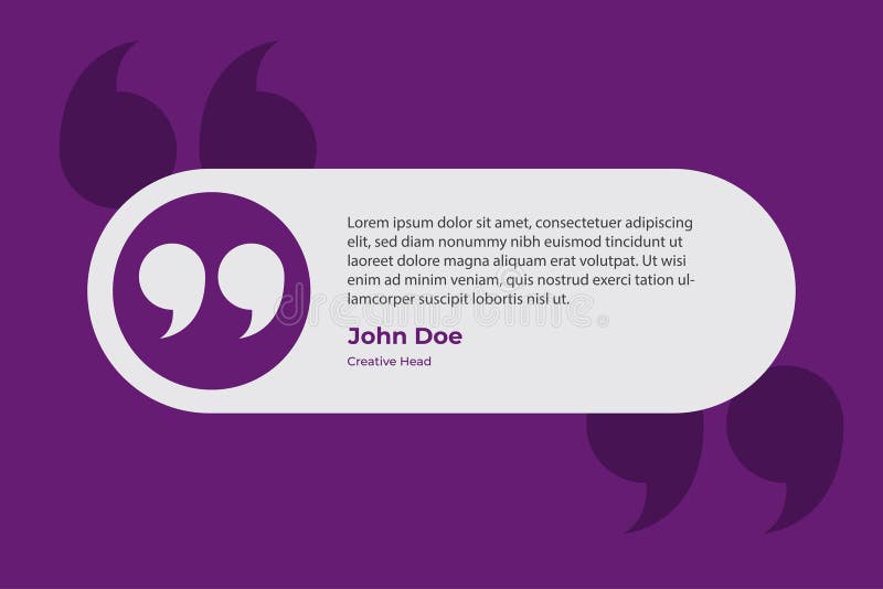 Minimalist Testimonial Card with Quotation Marks on Purple Background ...