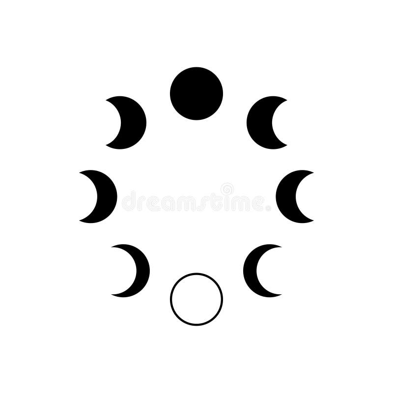 Moon Phases Icon. Phases of Solar and Lunar Eclipse Stock Vector ...