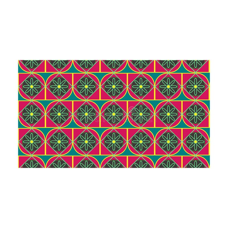 Colorful Geometric Floral Pattern Stock Illustration - Illustration of ...