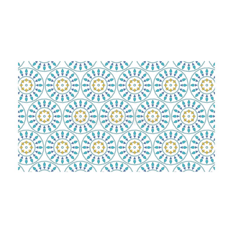 Seamless Floral Circular Motifs Pattern Vector Art Illustration Stock ...