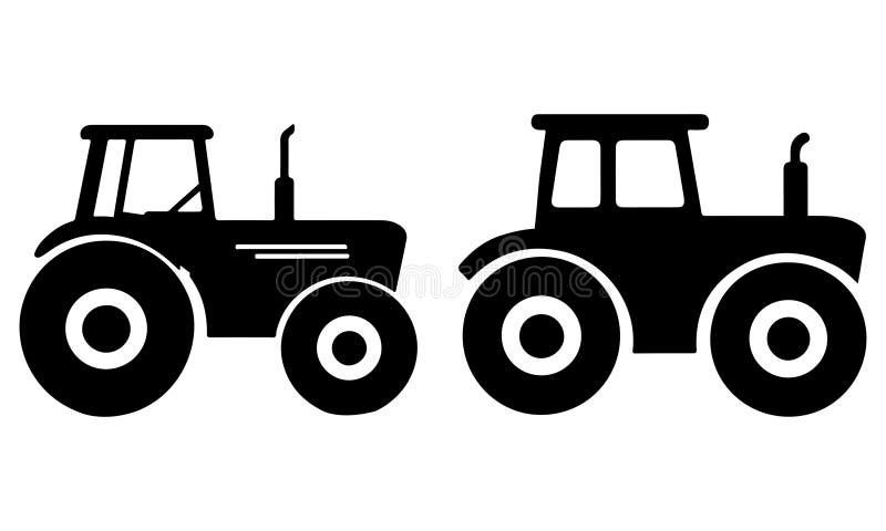 Premium Silhouette Tractor for Versatile Use Stock Illustration ...