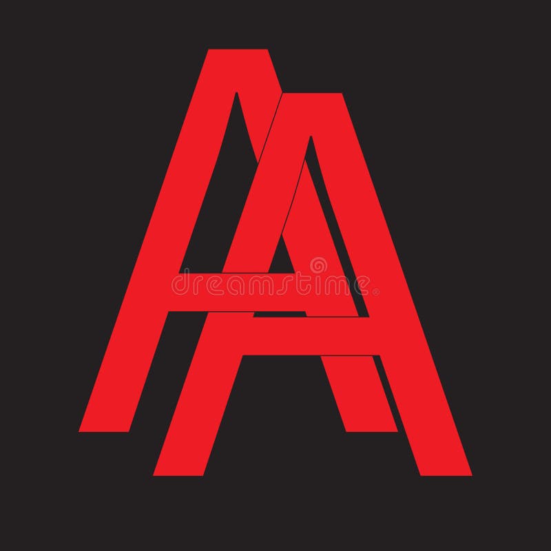 An Iconic Logo of AA - Filled with Red Color Stock Illustration ...