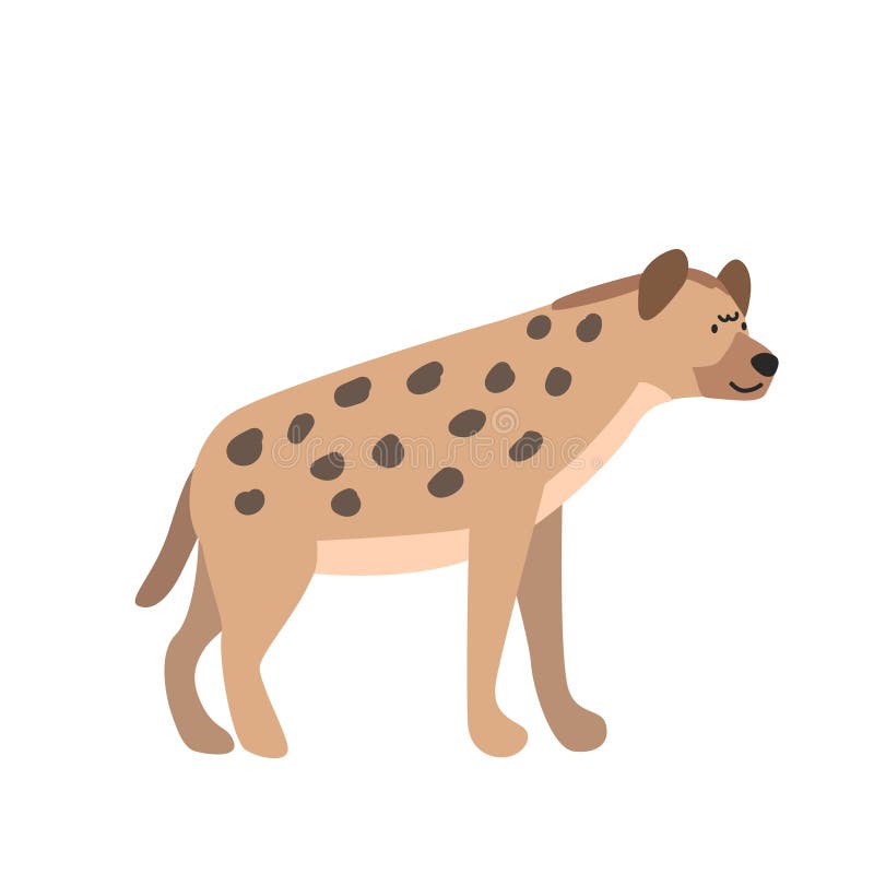 Spotted Hyena Cartoon Clipart. Hyena Vector Illustration in Flat Style ...