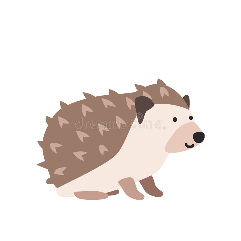 Hedgehog Cartoon Clipart. Hedgehog Vector Illustration in Flat Style ...