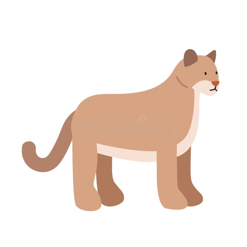Cougar Cartoon Clipart. Panther or Moutain Lion or Puma Vector ...
