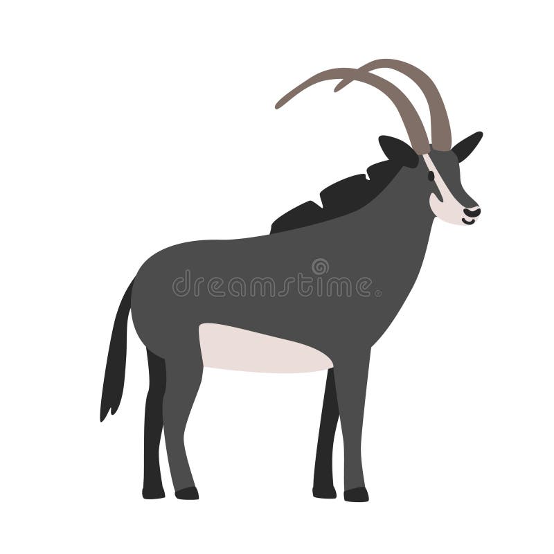 Sable Antelope Cartoon Clipart. Sable Antelope Vector Illustration in ...