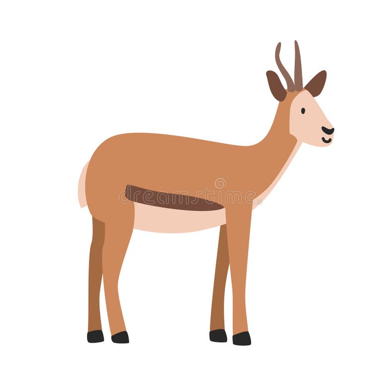 Springbok Cartoon Clipart. Antelope Springbok Vector Illustration in ...