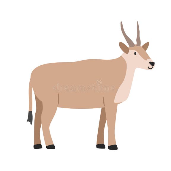 Common Eland Cartoon Clipart. Antelope Common Eland Vector Illustration ...