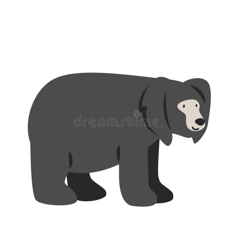 Sloth Bear Cartoon Clipart. Sloth Bear or Indian Bear Vector ...