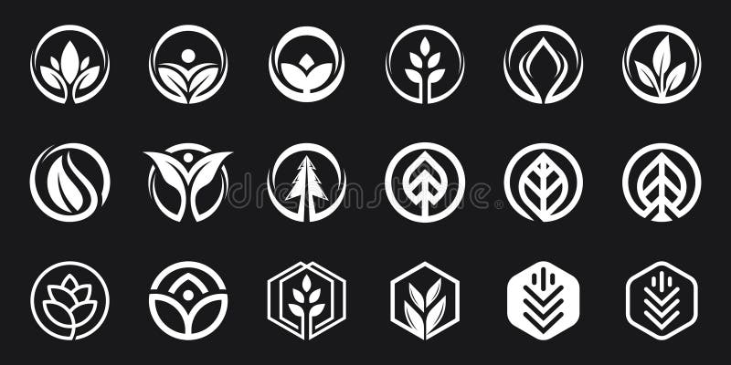Set of Collection Leaf Plant Health Wellness Natural Logo Design Vector ...