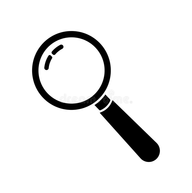 Simple Minimal Sleek Magnifying Glass Icon Stock Illustration ...