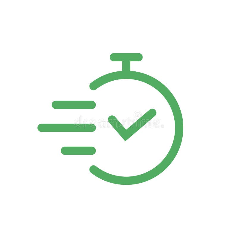 Time Icon. Fast Time Vector Icon. Outline Clock Icon on a White ...