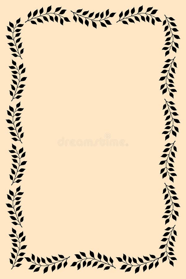 Ancient Type Border Design Concept of Floral Art Isolated on Light ...
