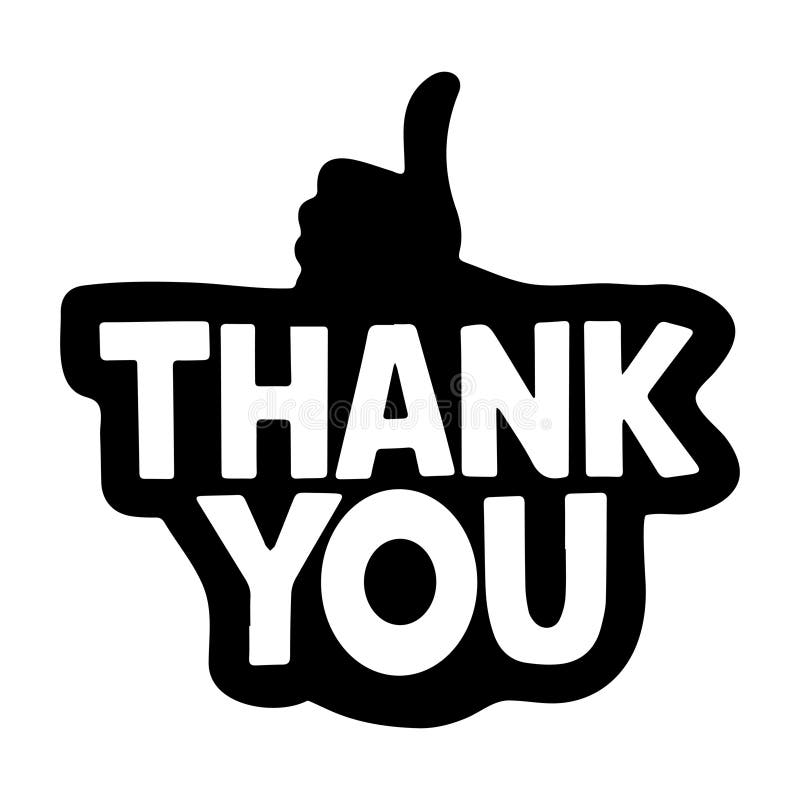 Thank You Vector Silhouette Typography Design Stock Vector ...