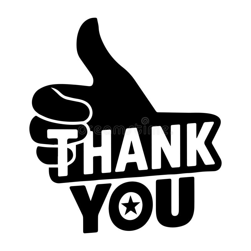 Thank You Typography Design Vector Silhouette Style Stock Vector ...