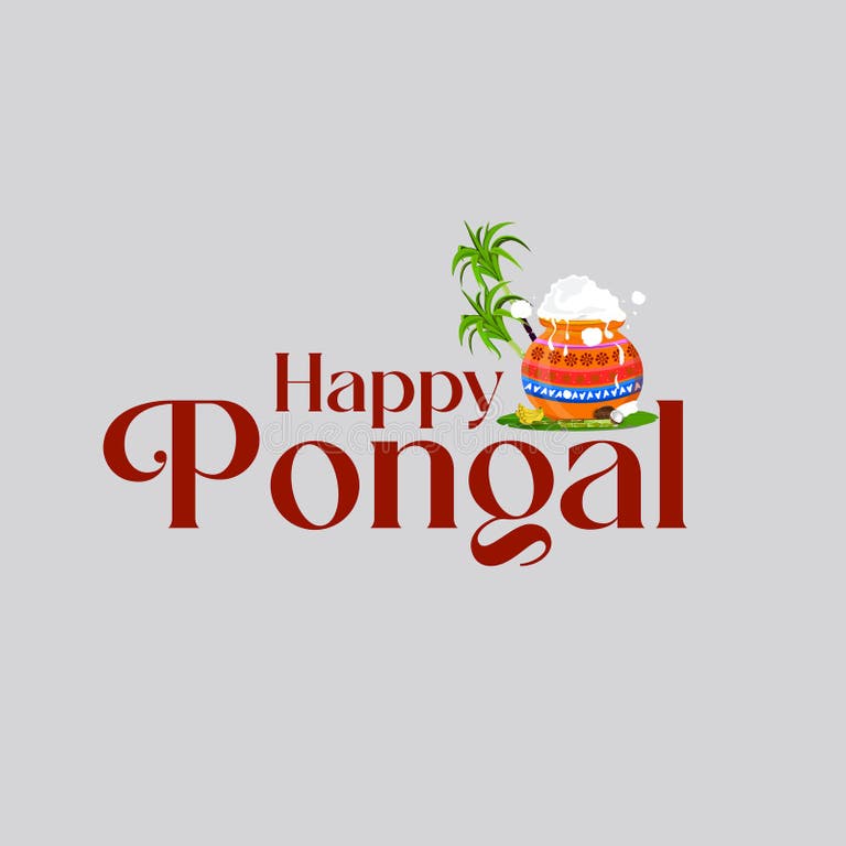 Happy Pongal Post Design. Pongal Greeting Card Design. Stock ...