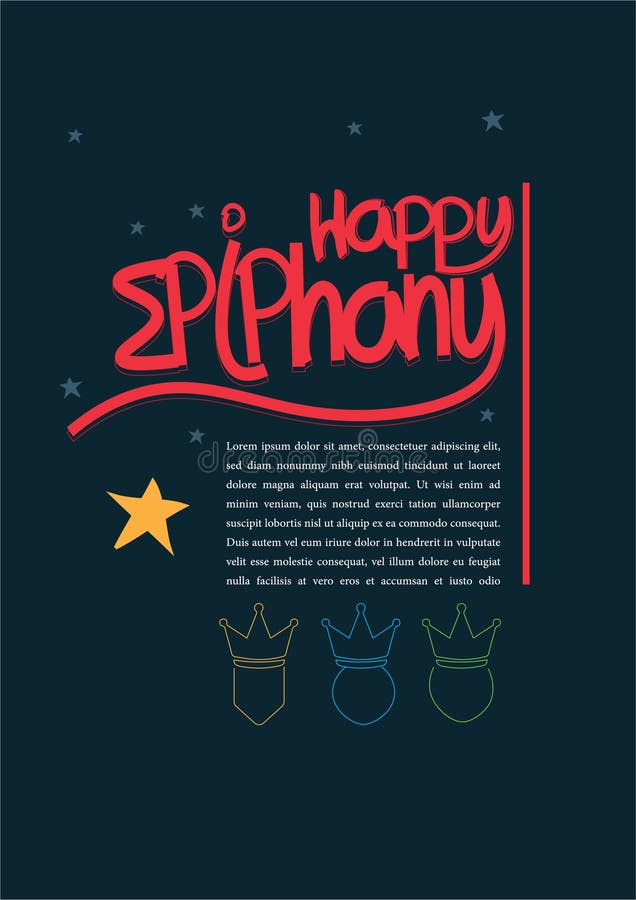 Poster for Epiphany Day with Schematic Drawings of the Three Kings ...