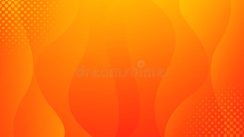 Abstract Orange Fluid Wave Background with Halftones. Modern Dynamic Wallpaper Stock Vector ...