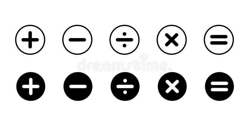 Calculator Symbol Collection. Mathematic Symbol Set. Math Sign Icons ...
