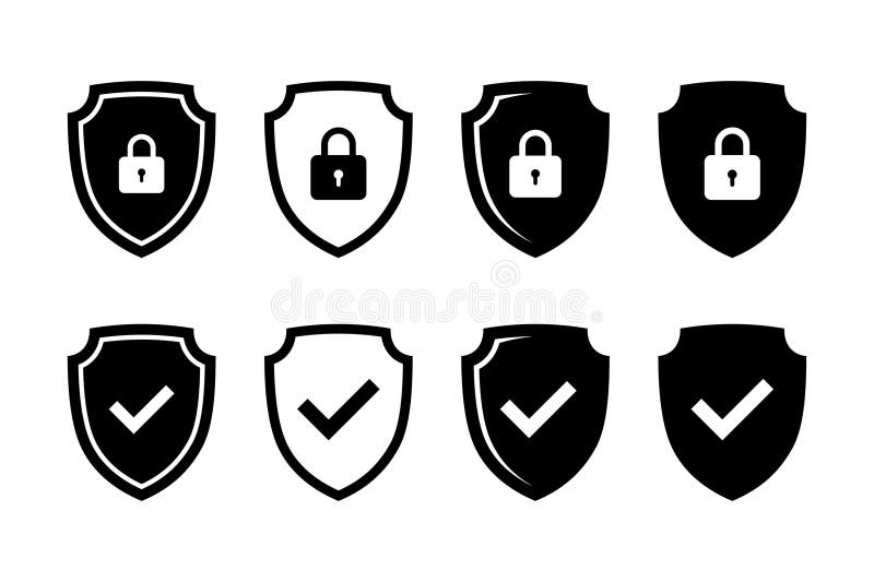 Set of Security Shield Icons. Lock Security Icon. Security Shield ...