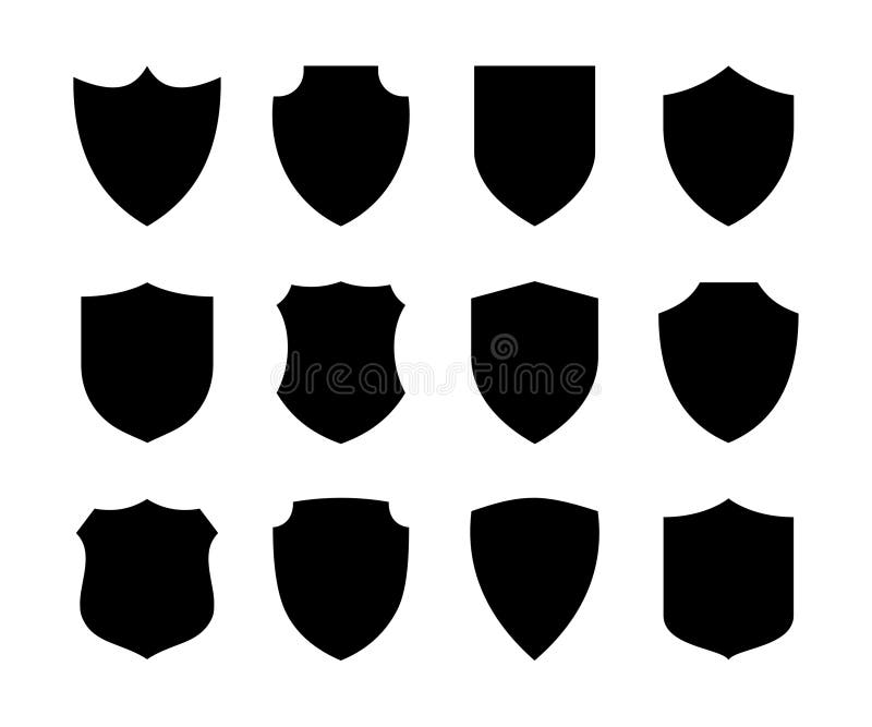 Shield Icon Set. Collection of Security Shield Icons. Different Shields ...