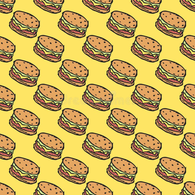 Hamburger Bun on Red Background - Vector Art Stock Vector ...