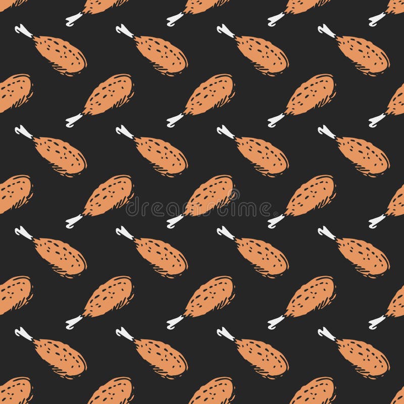Seamless Pattern with Chicken Legs. Meat Background. Doodle Chicken ...