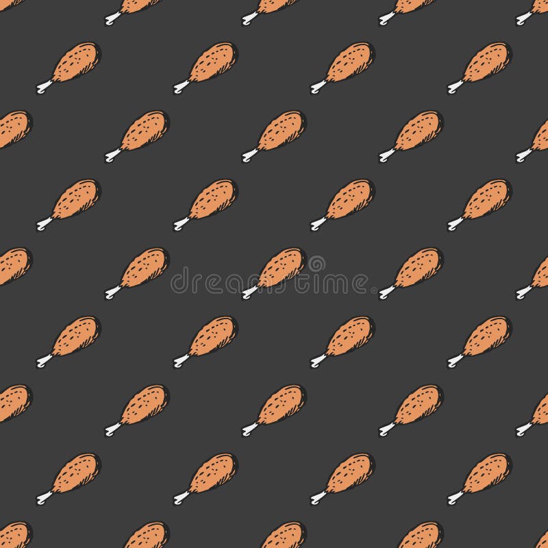 Seamless Pattern with Chicken Legs. Meat Background. Doodle Chicken ...
