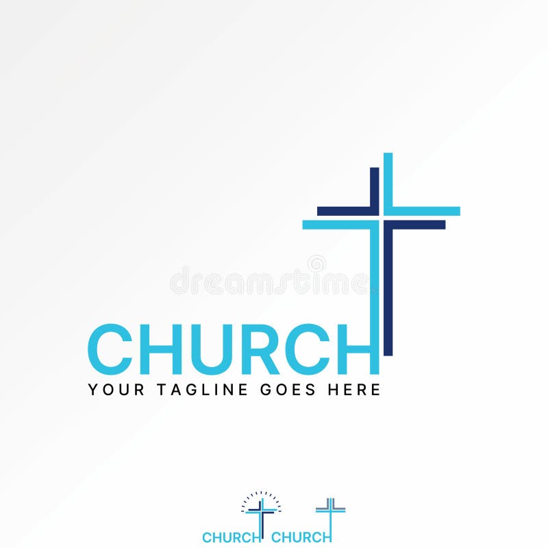 Word Text Church Christian Cross Symbol Font To Monogram Typography ...