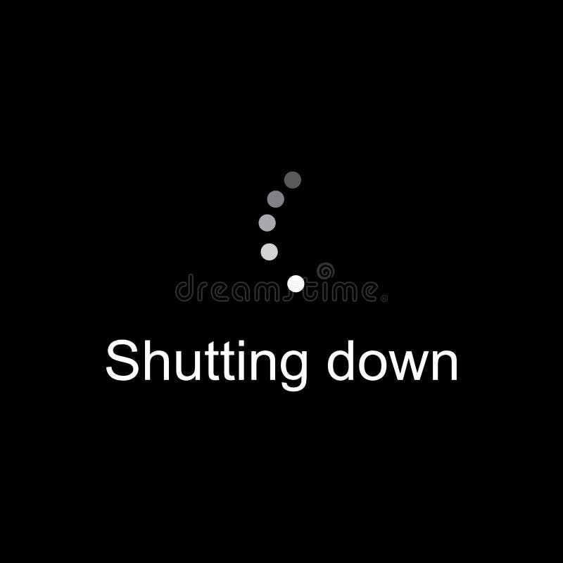 Shutting Down Process Icon. Circle Sign Stock Vector - Illustration of ...