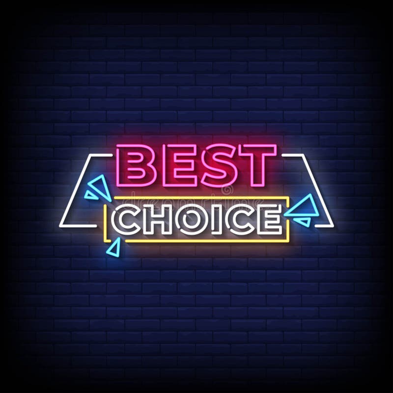 Best Choice Neon Sign Style with Brick Wall Background Vector Stock ...