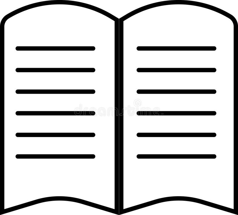 Open Book Outline Icon stock illustration. Illustration of design ...