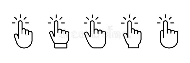 Hand Pointer Symbol in Trendy Flat Style. Hand Click Cursor. Click ...