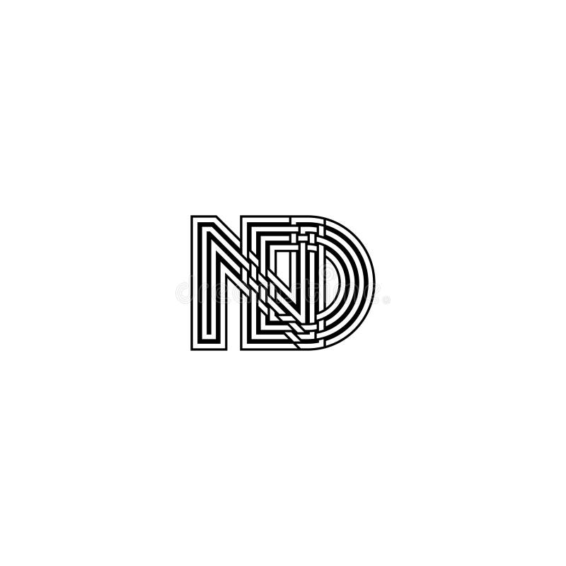 Professional ND DN Initial Monogram Letter Logo Design Stock Vector ...
