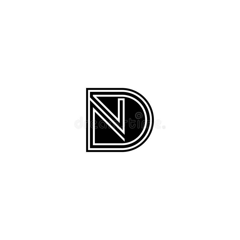 Professional ND DN Initial Monogram Letter Logo Design Stock Vector ...