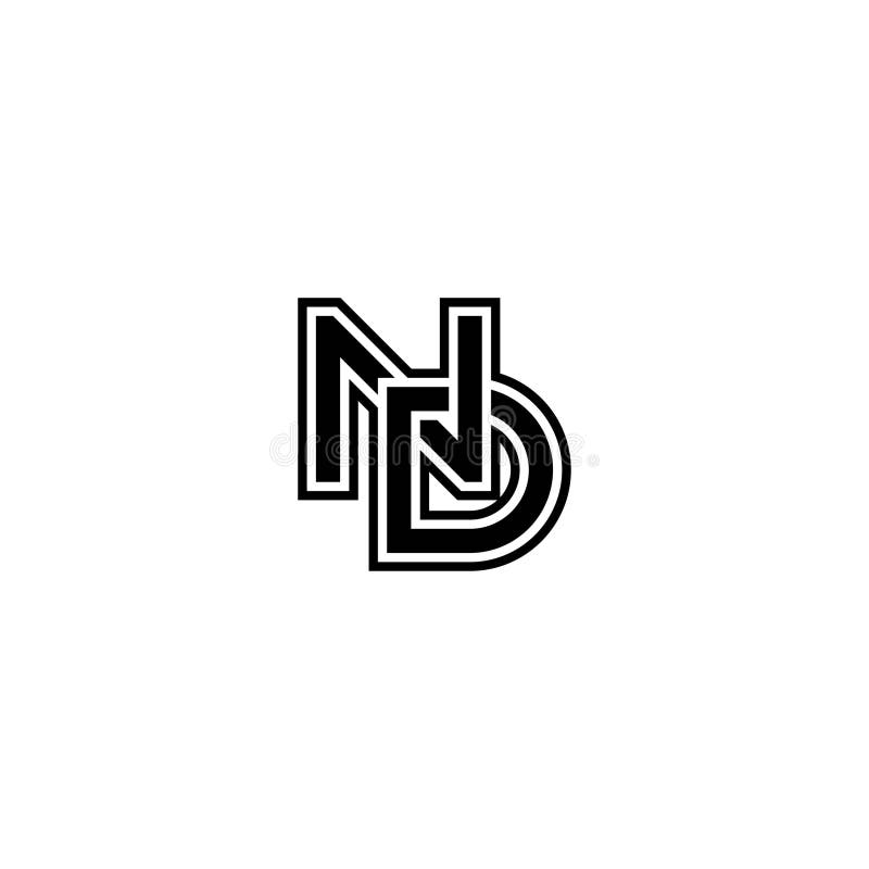Professional ND DN Initial Monogram Letter Logo Design Stock Vector ...